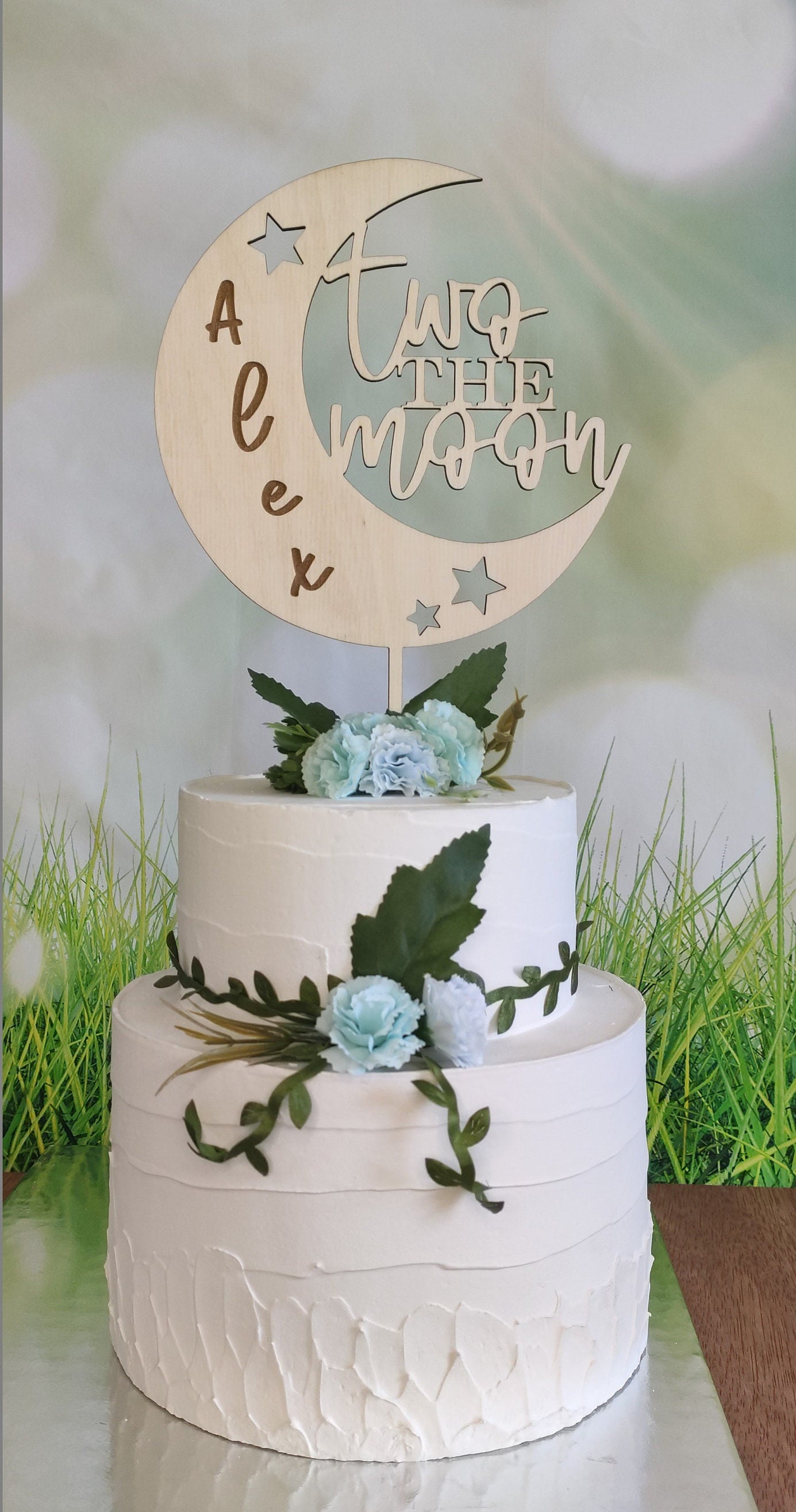 Personalized Two the Moon Cake Topper / Second Birthday Cake - Etsy