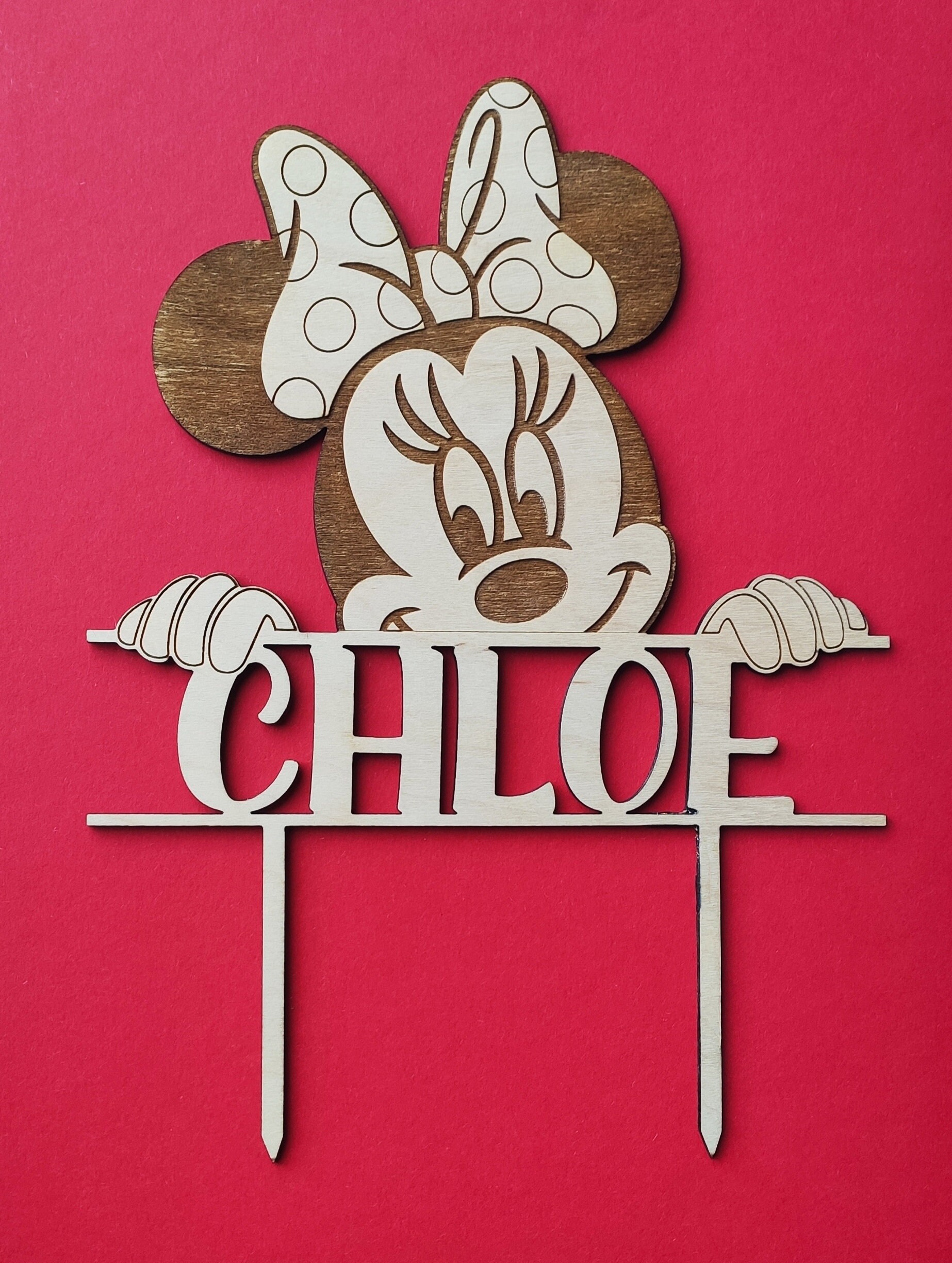 Minnie Mouse Personalized Birthday Cake Topper / Happy | Etsy