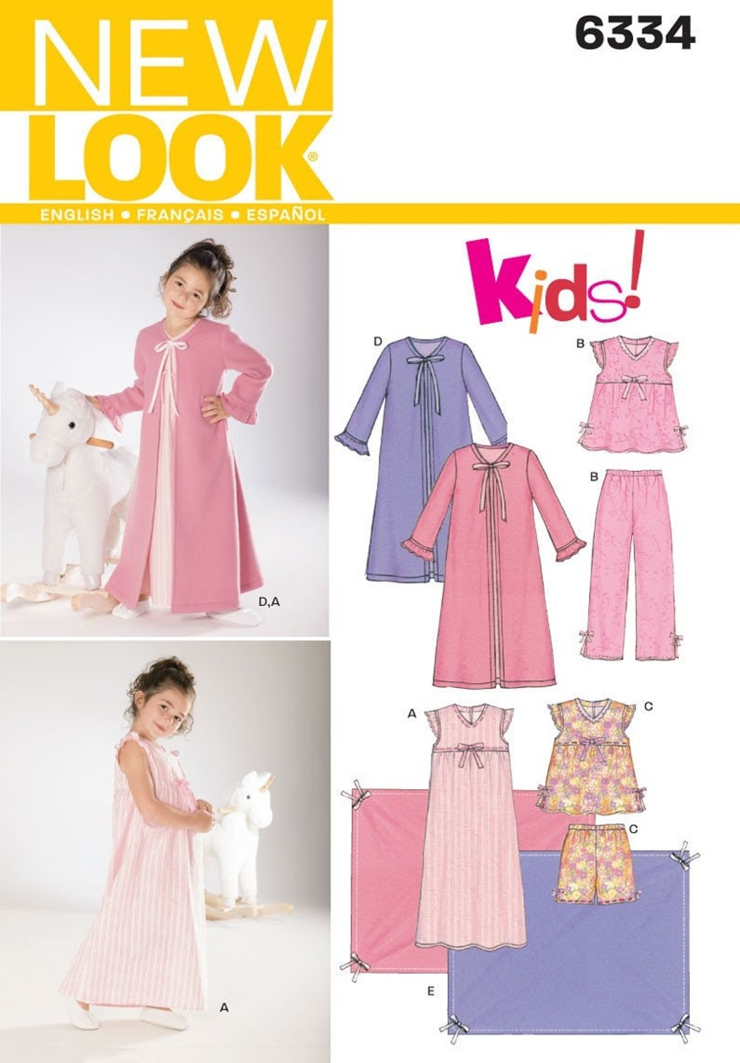 New NEW LOOK Sewing Pattern 6334 Girl Children Child Toddler - Etsy