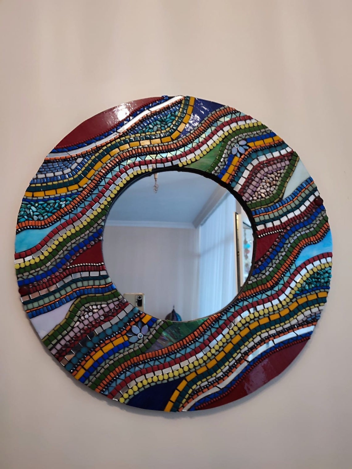 Wall Mirror Mosaic Mirror - Etsy