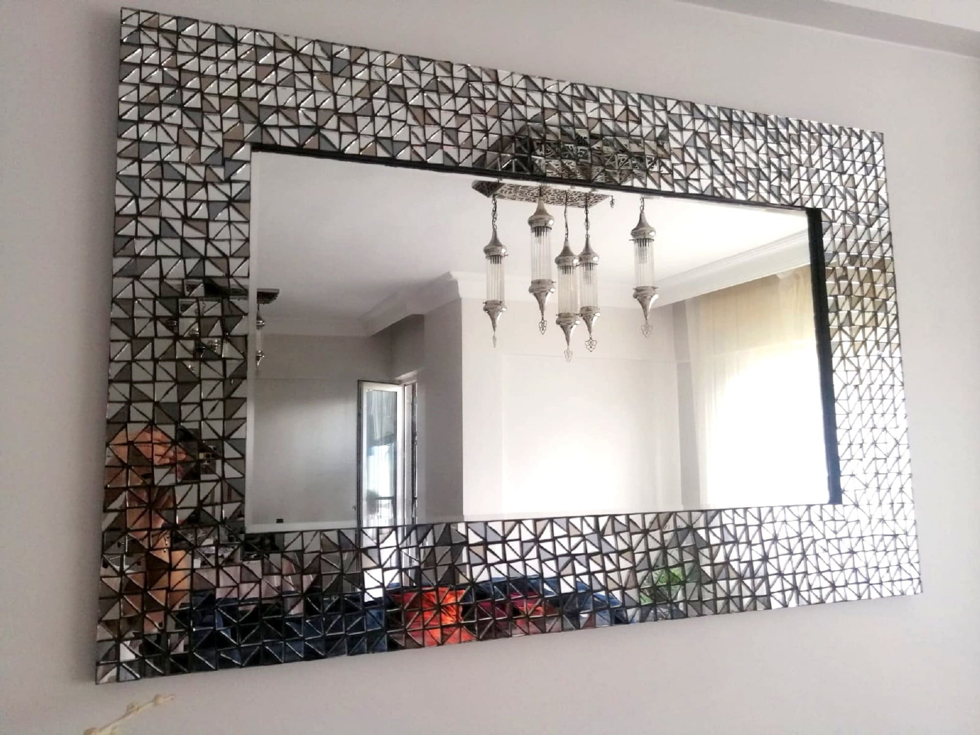 Rectangle Mosaic Mirror-mosaic Mirror Wall Decoration-hand - Etsy