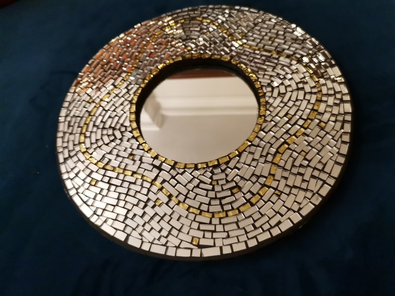 Triple Round Mosaic Mirror Set, Handmade Wall Decor - Etsy