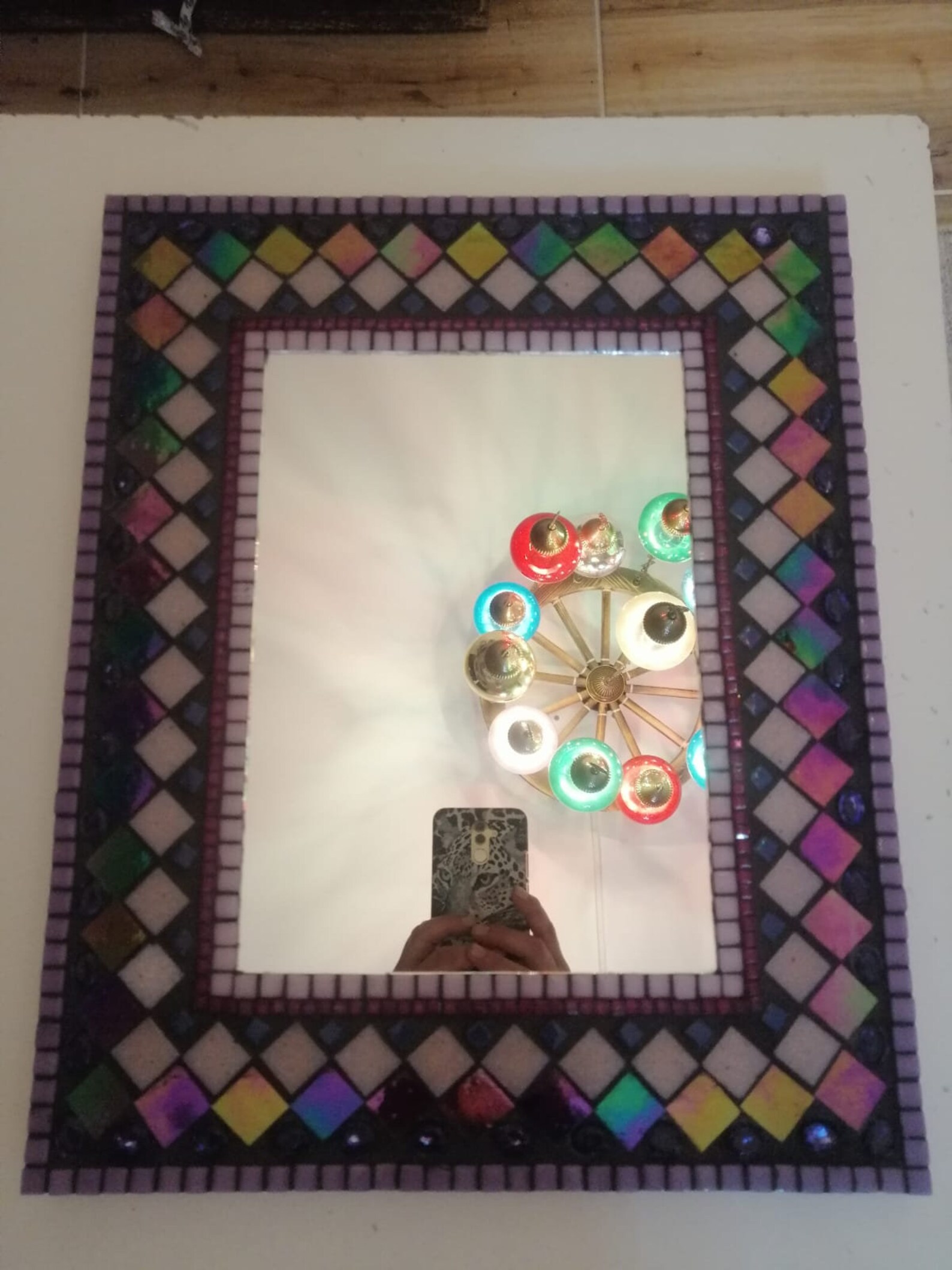 Rectangular Mosaic Mirror Purple Mosaic Mirror Small Mosaic | Etsy