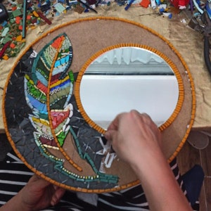 Feather Model Mosaic Mirror, Wall Mirror, - Etsy