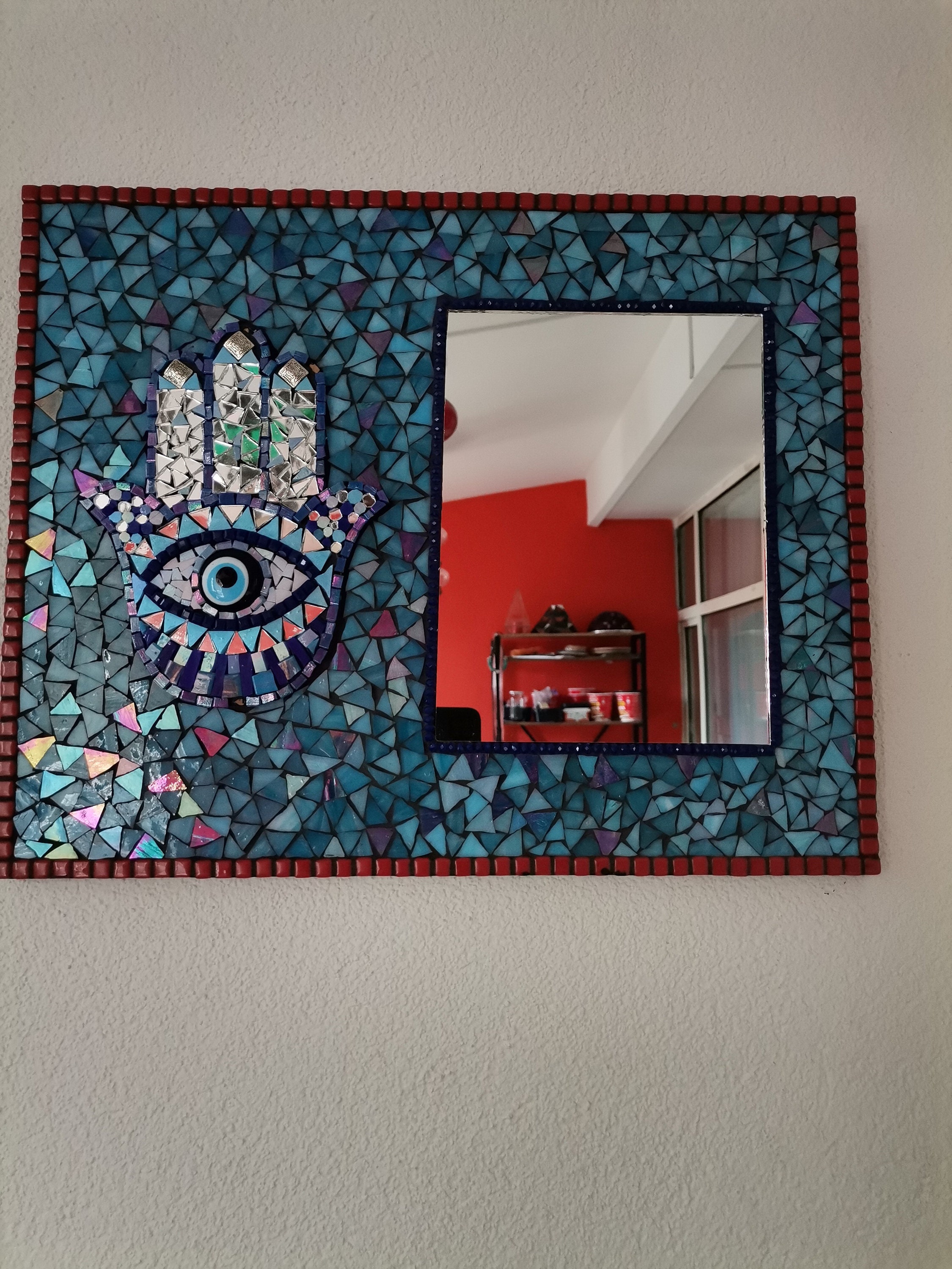 Mosaic Mirror Hamsa Mosaic Mirror Evil Eye Mosaic Mirror - Etsy