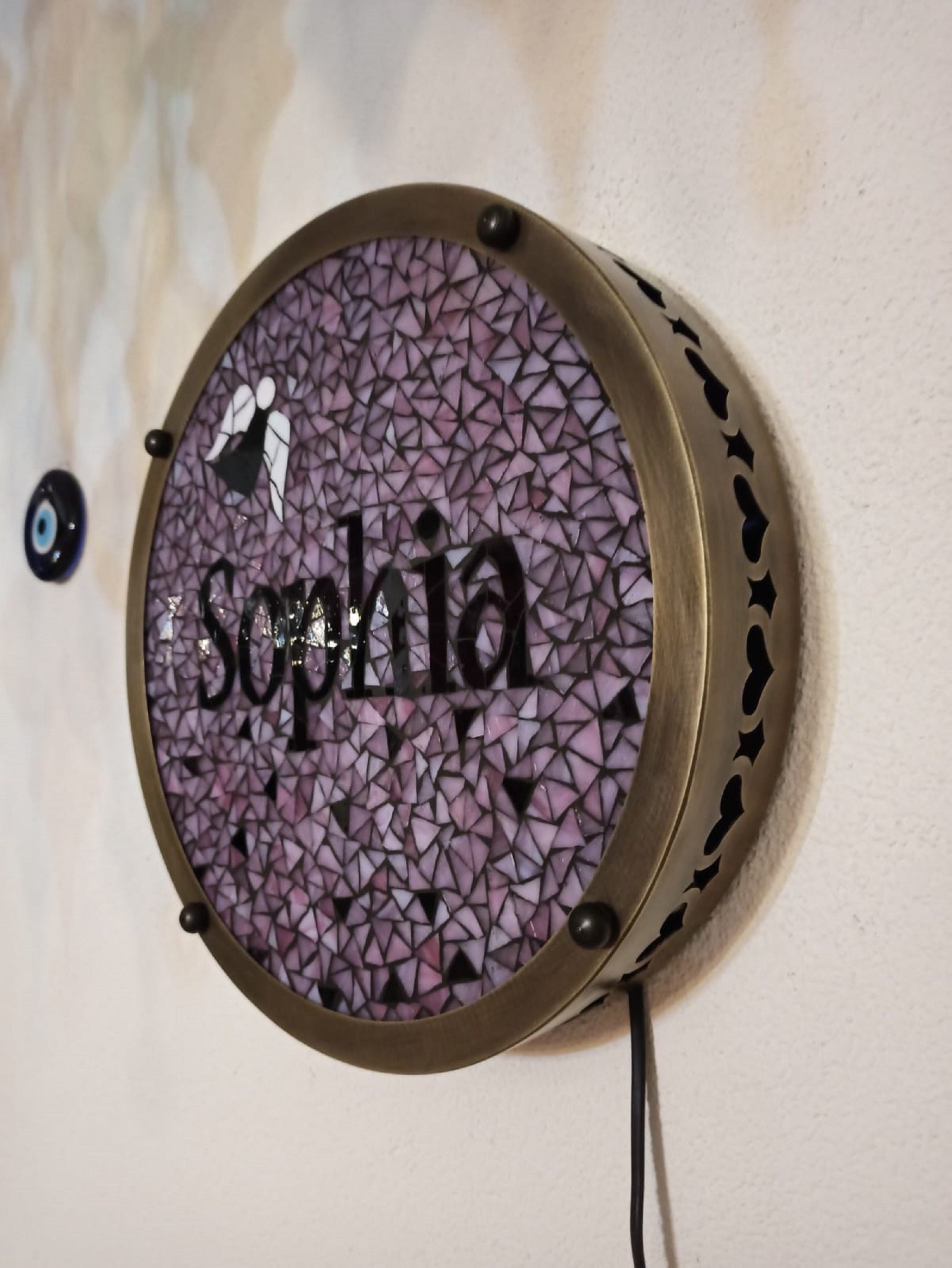 Mosaic Night Light-name Night Light-personalized Mosaic - Etsy UK