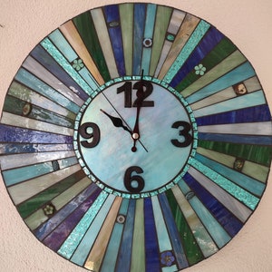 Mosaic Clock,blue Mosaic Clock - Etsy