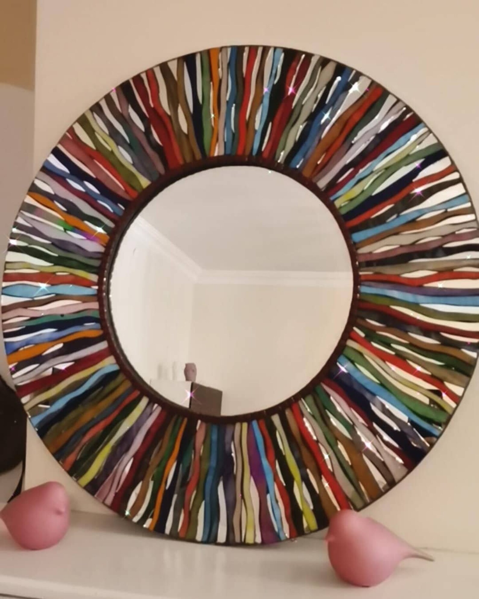 Round Rainbow Mosaic Mirrorwall Mirror Mosaicspecchio Da - Etsy