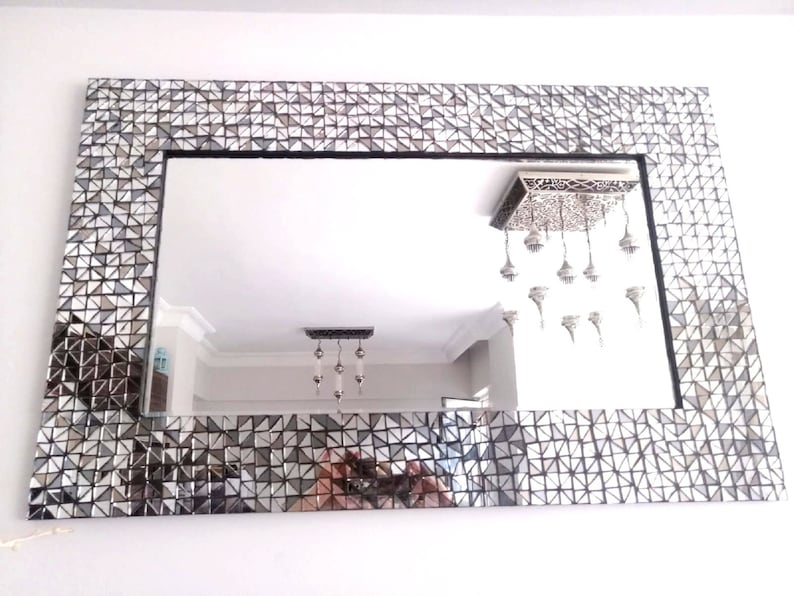 Rectangle Mosaic Mirror-mosaic Mirror Wall Decoration-hand - Etsy