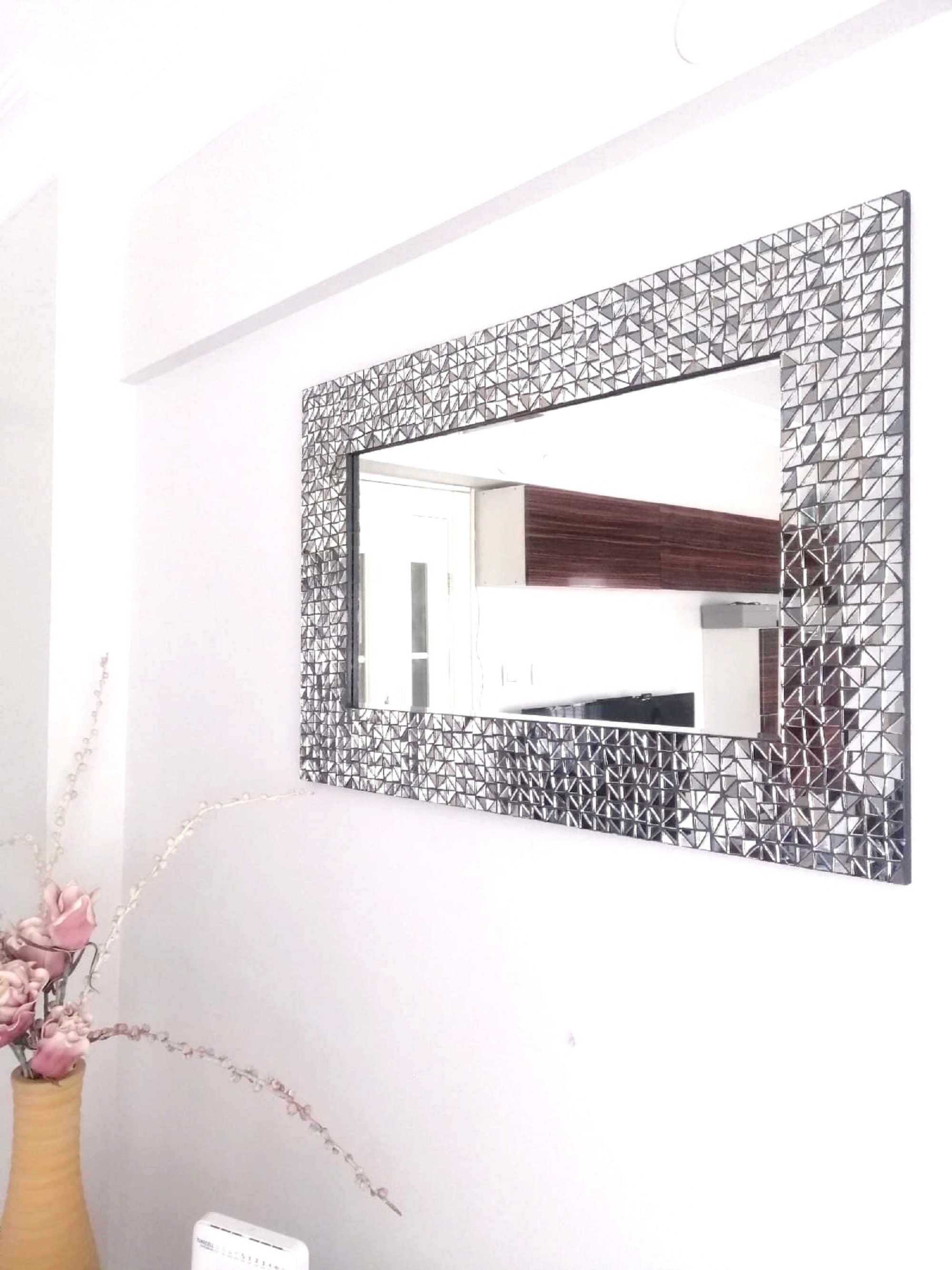 Rectangle Mosaic Mirror-mosaic Mirror Wall Decoration-hand - Etsy
