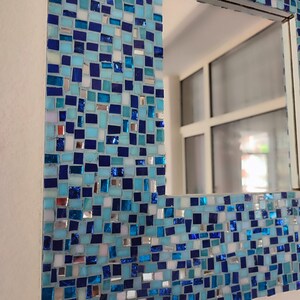 Blue Mosaic Wall Mirror, Handmade Decor - Etsy