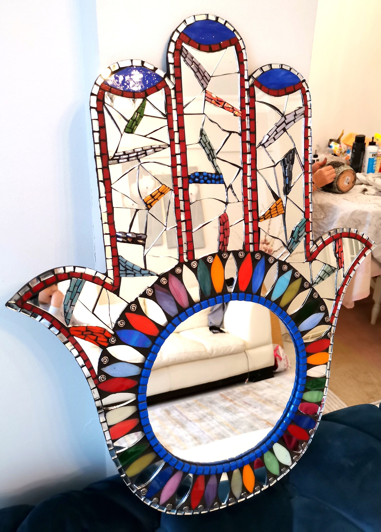 Hamsa Wall Hanging,hamsa Hand Mirror,hamsa Mosaic Mirror,hamsa ...