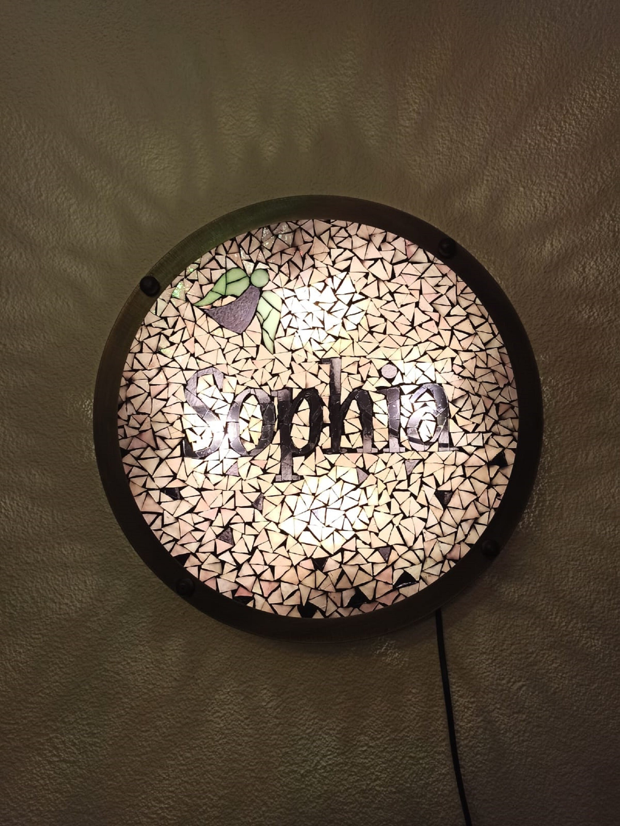 Mosaic Night Light-name Night Light-personalized Mosaic - Etsy UK