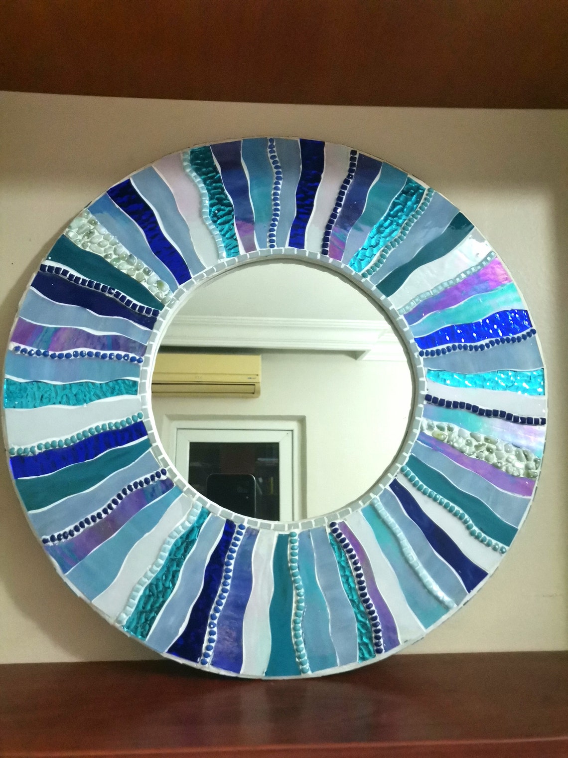Design Tile Mirror Natural Stone Gift in It 18 Inches - Etsy