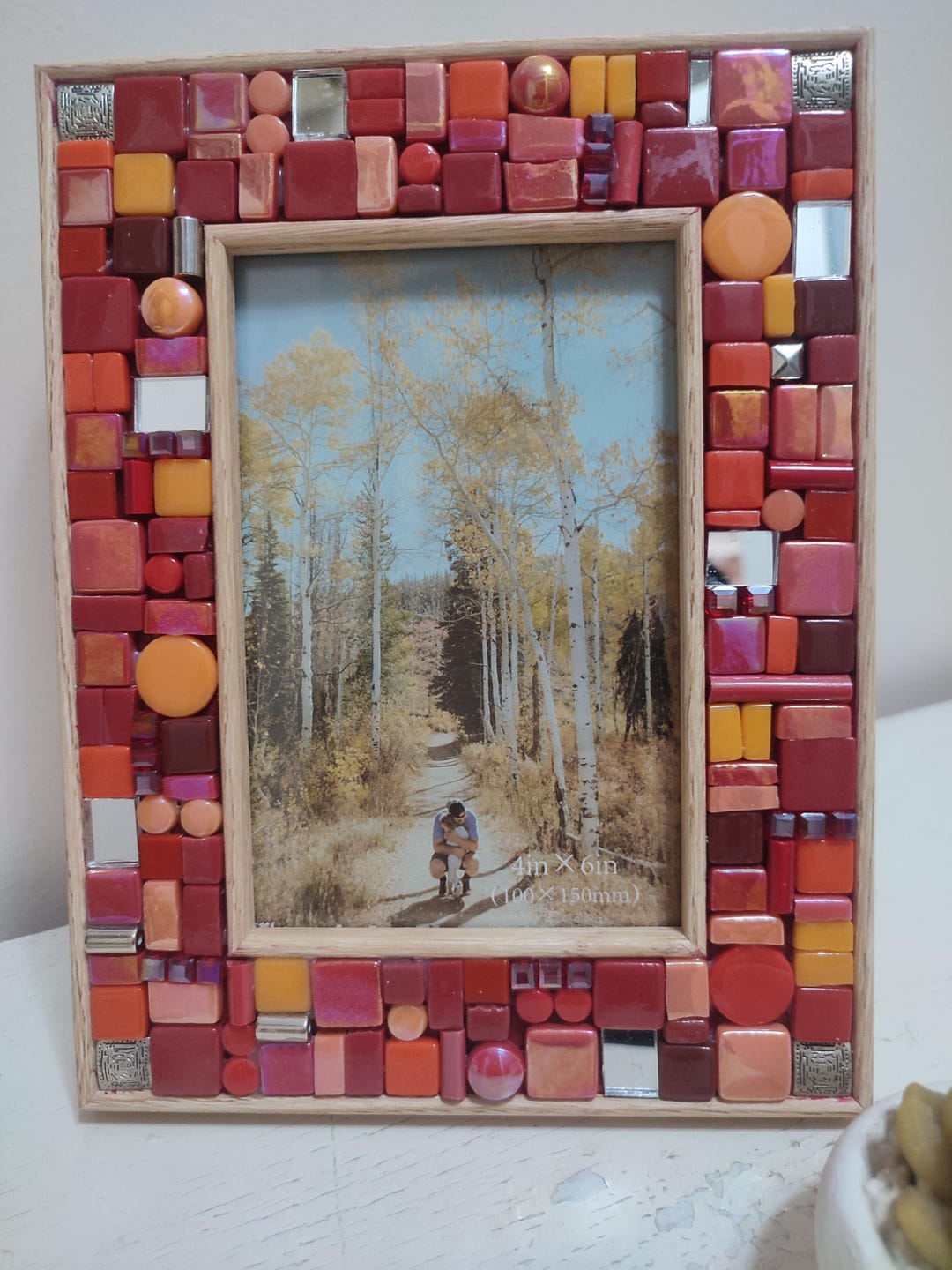 Red Moosaic Photo Frame, Handmade Design.valentine's Day Gift - Etsy