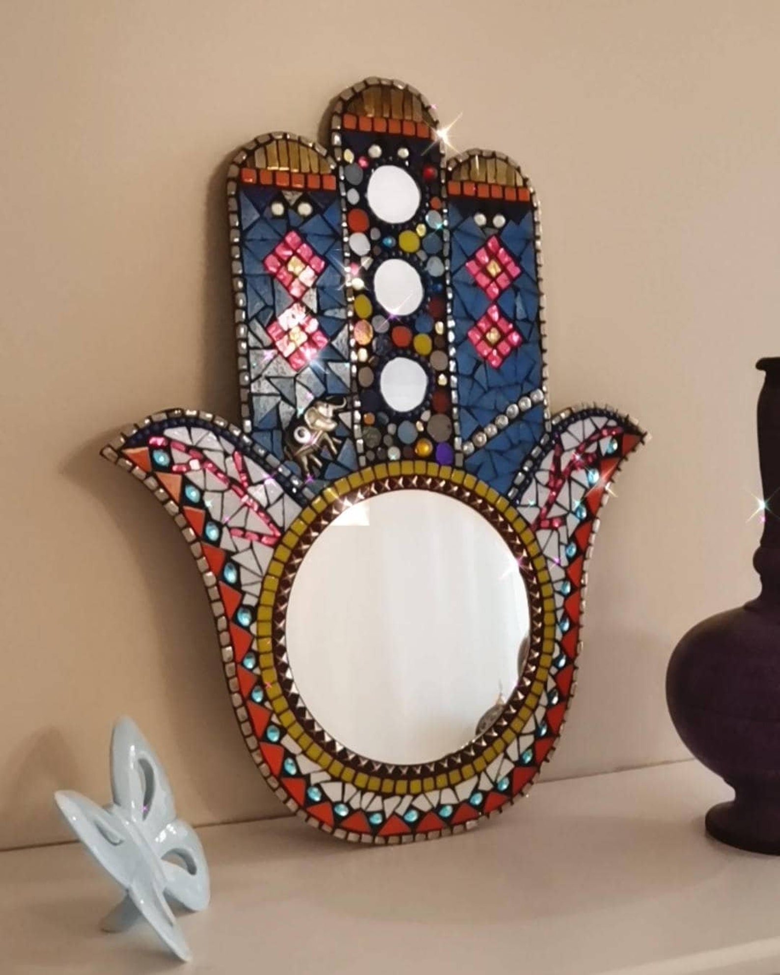 Hamsa Hand Mirrorhamsa Mosaic Mirrorhamsa Decoration - Etsy