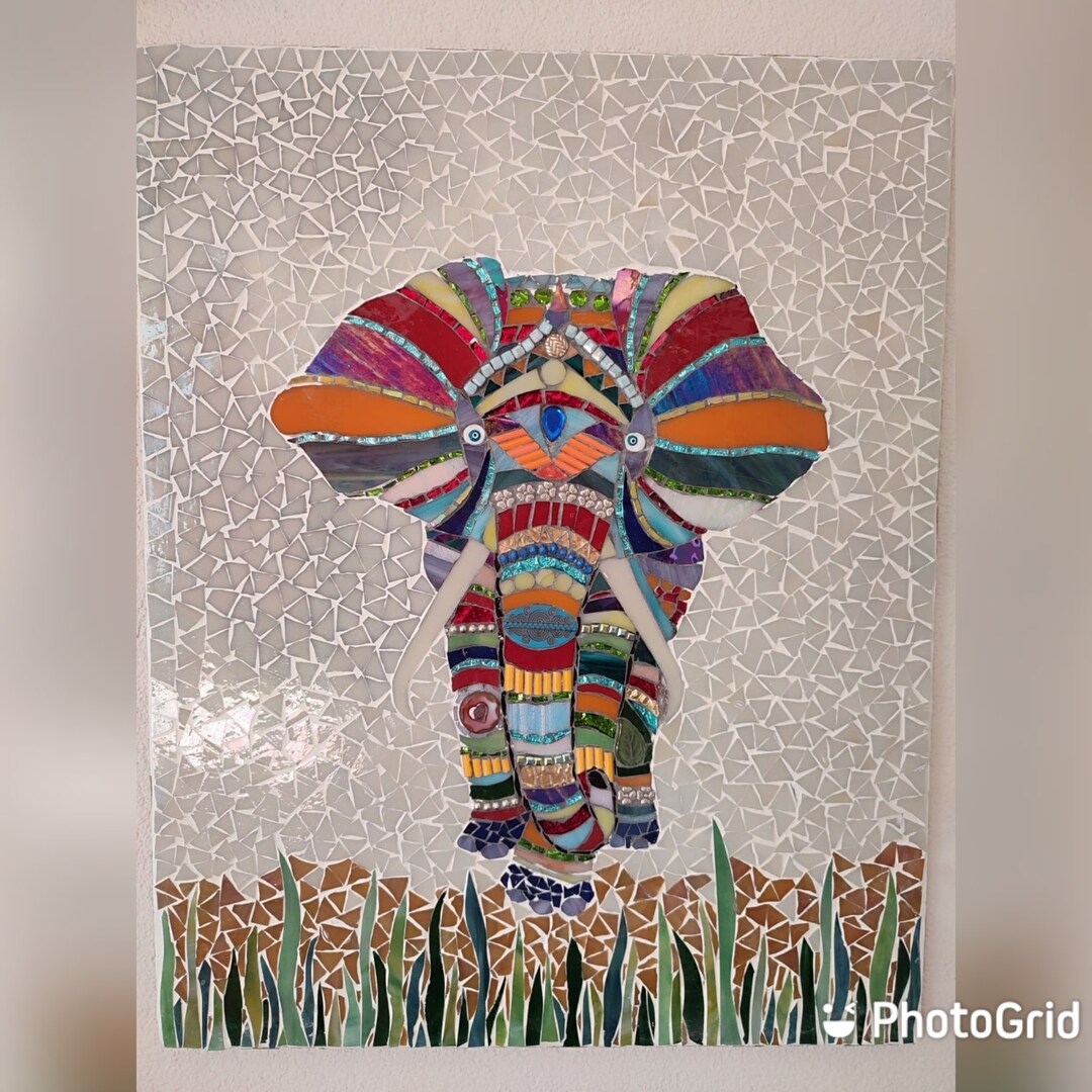 Bohemian Mosaic Art Handmade Wall Decor Elephant Design - Etsy
