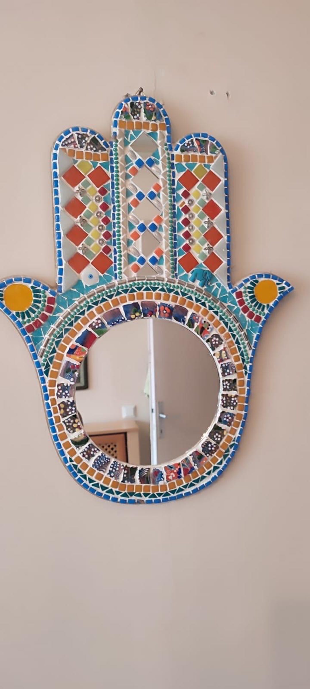 Hamsa Mosais Mirror Design - Etsy