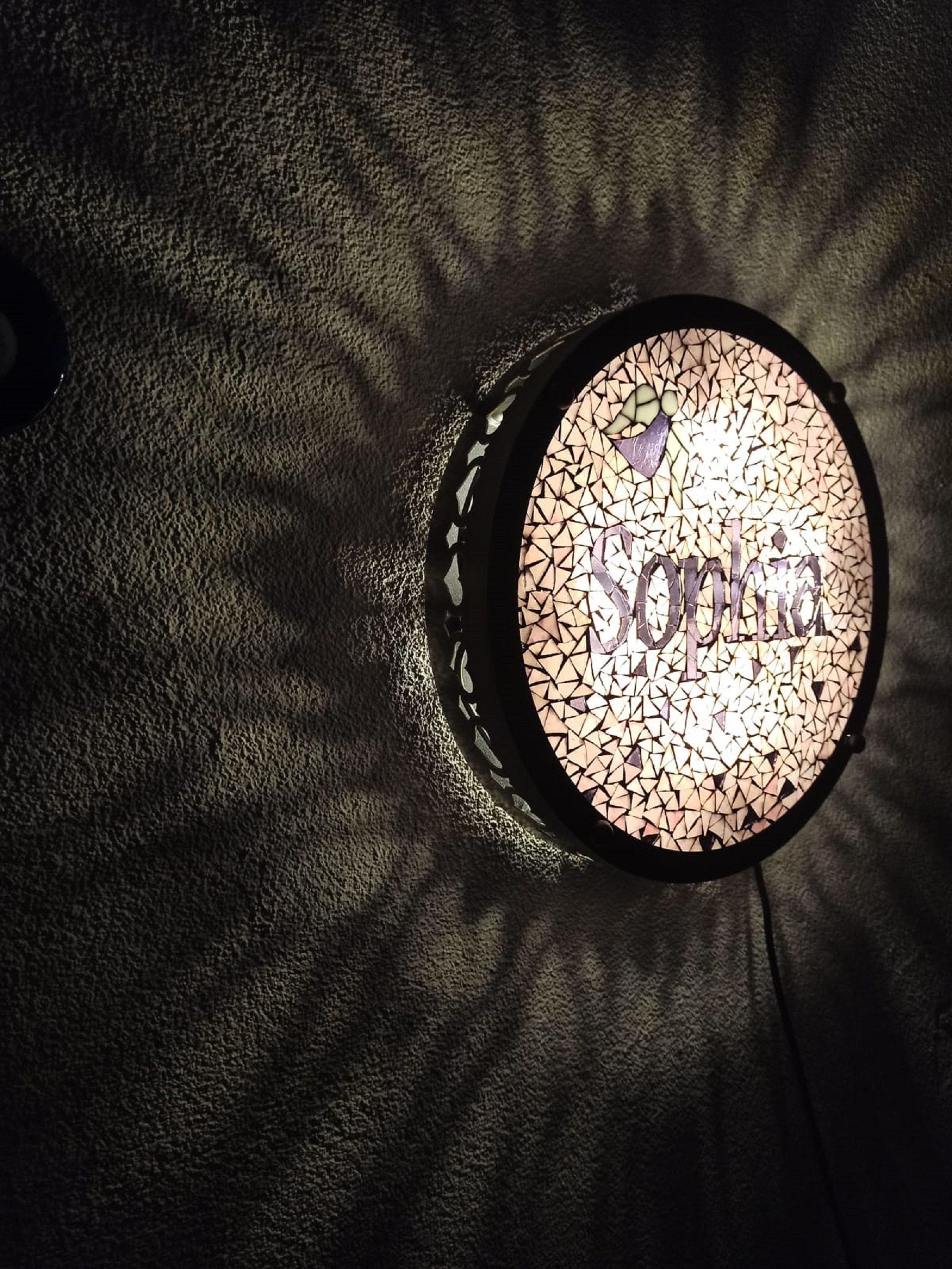 Mosaic Night Light-name Night Light-personalized Mosaic - Etsy UK