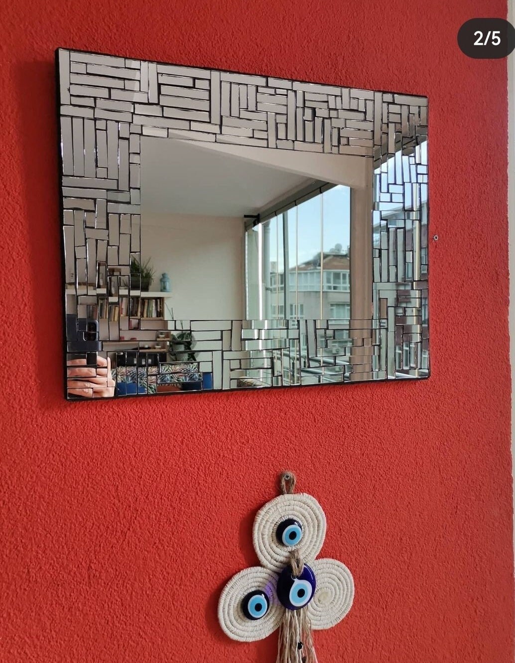 Rectangle Mosaic Mirror, Mosaic Mirror, Silver - Etsy