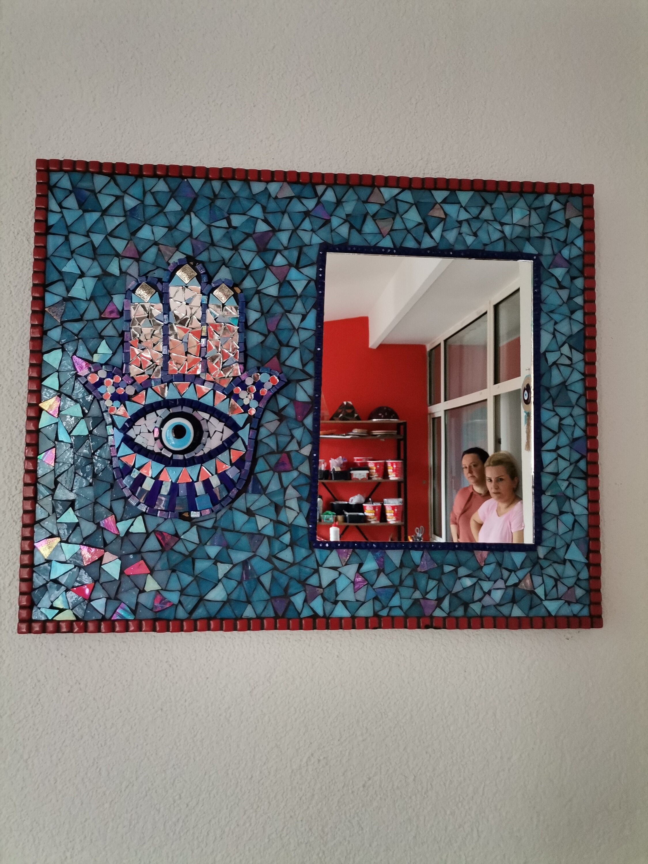 Mosaic Mirror Hamsa Mosaic Mirror Evil Eye Mosaic Mirror - Etsy