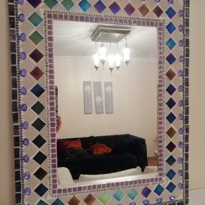 Rectangular Mosaic Mirror, Pink Mosaic Mirror, Purple Mosaic Mirror - Etsy