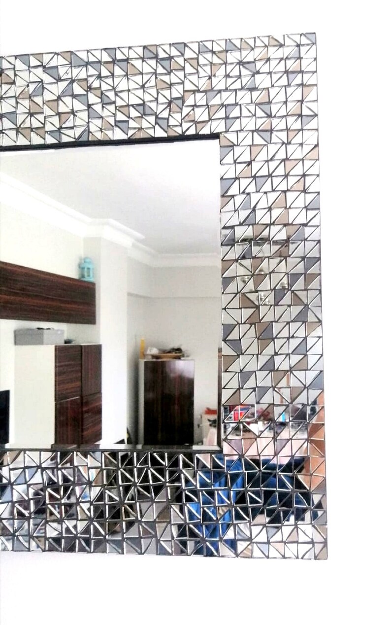 Rectangle Mosaic Mirror-mosaic Mirror Wall Decoration-hand - Etsy