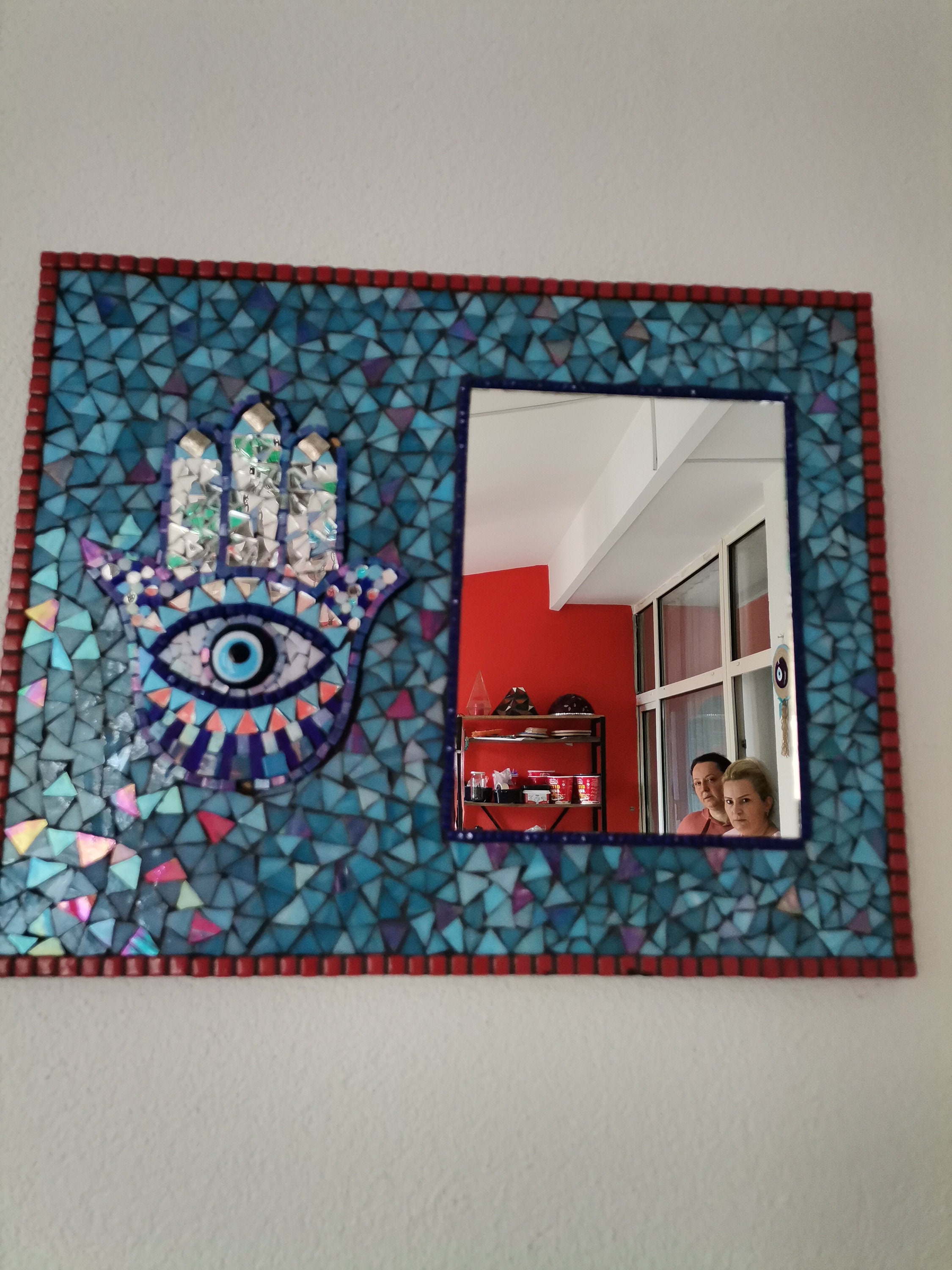 Mosaic Mirror Hamsa Mosaic Mirror Evil Eye Mosaic Mirror - Etsy