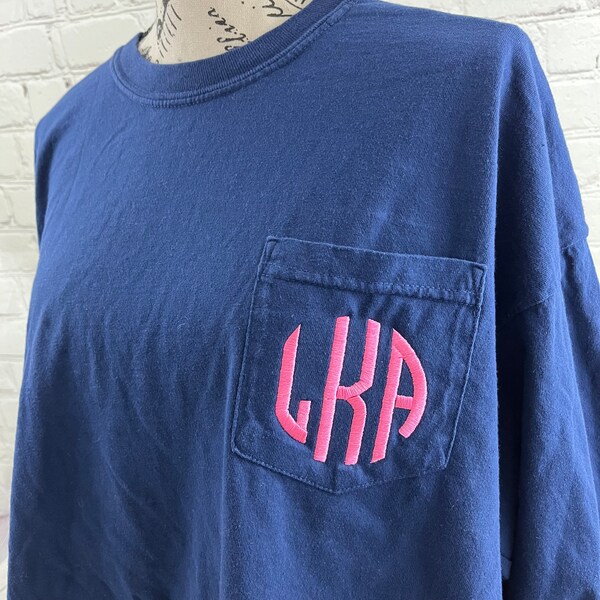 Monogram Pocket Tee - Etsy