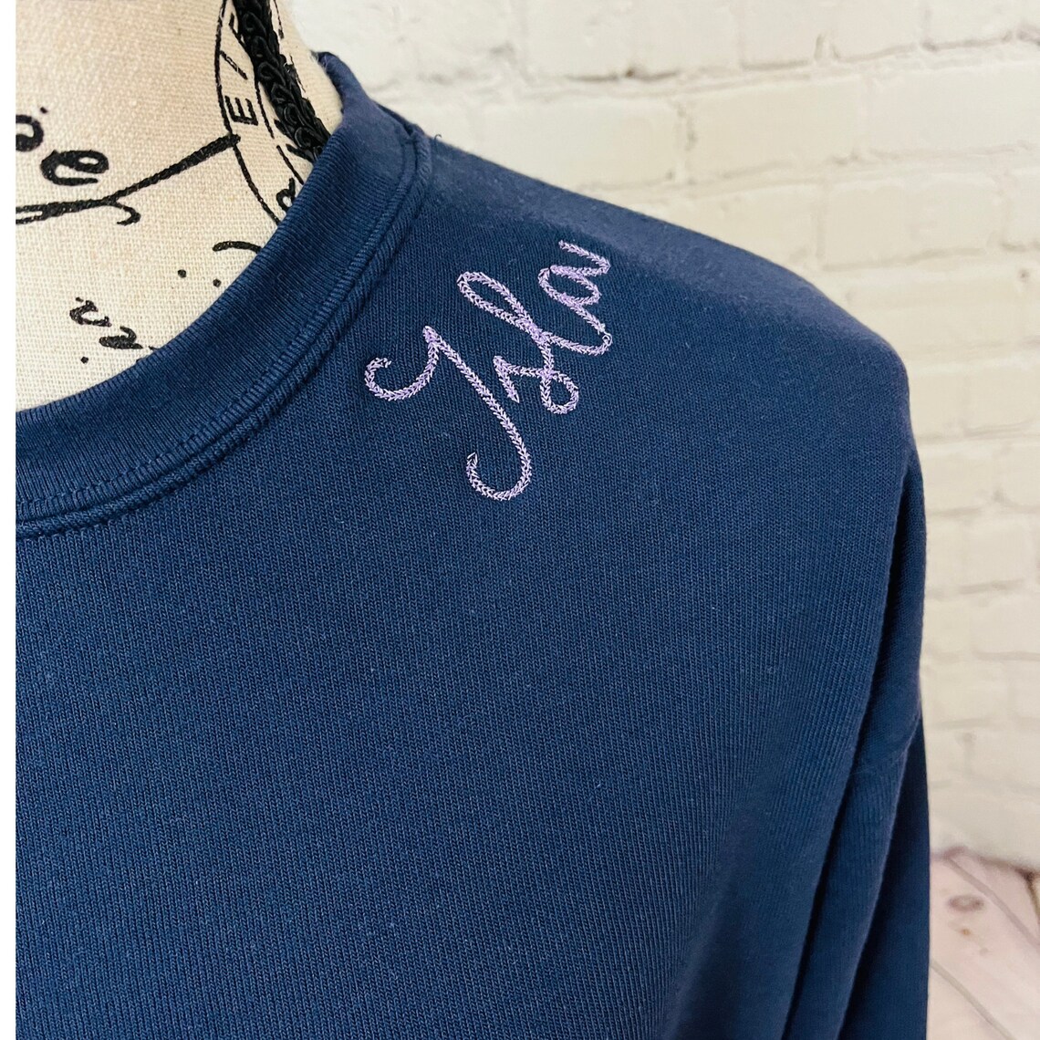 Monogrammed Sweatshirt Monogram Crew Neck Pullover Neckline - Etsy