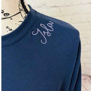Monogrammed Sweatshirt, Monogram Crew Neck Pullover, Neckline Name ...