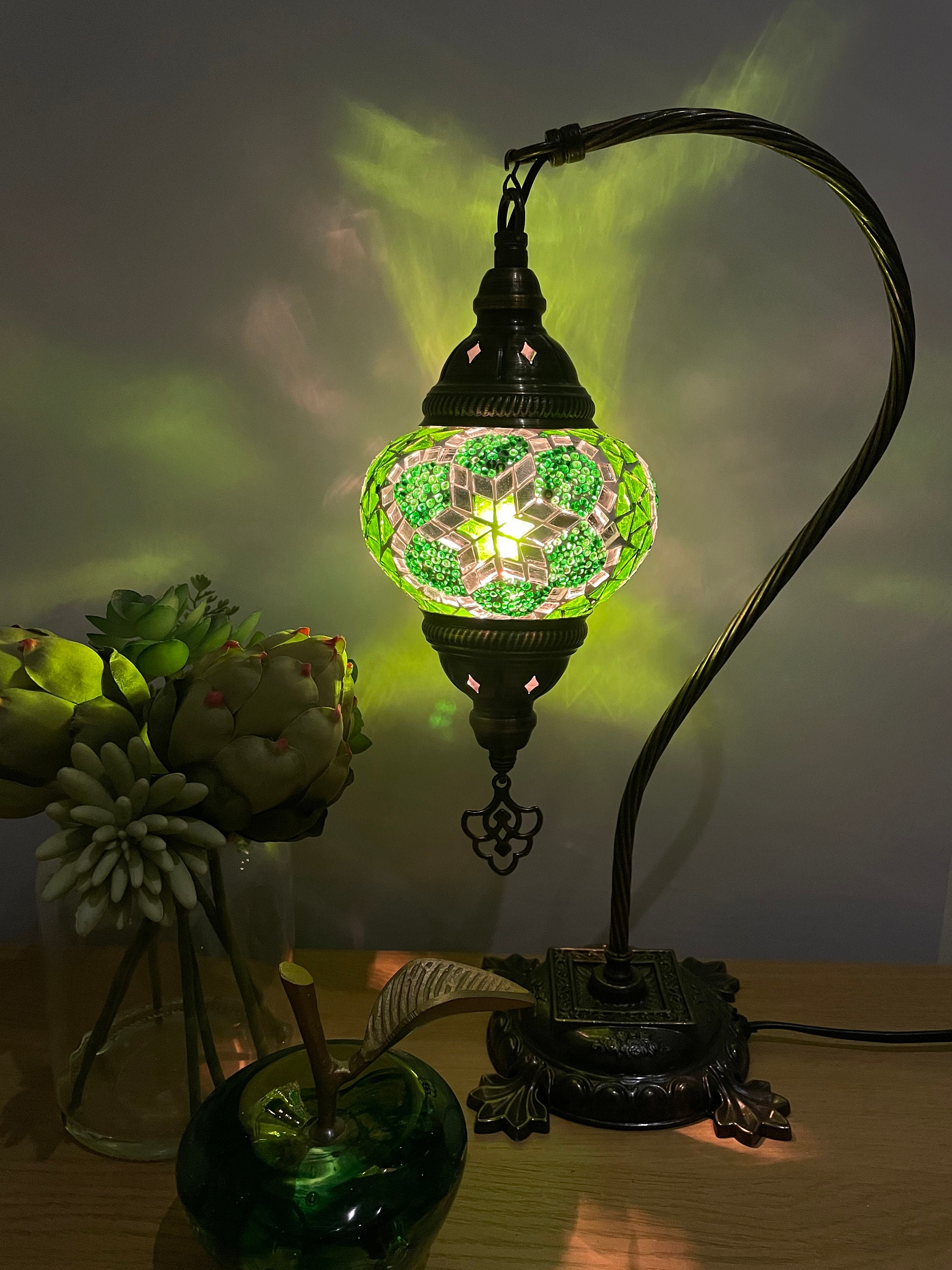 FREE Shipment and LED Bulb Turkish Moroccan Mosaic Green - Etsy UK