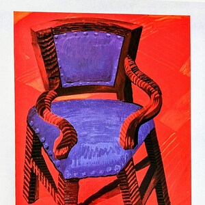 1994 David Hockney Poster "the Chair " Poster for Barnsdall Art Park ...