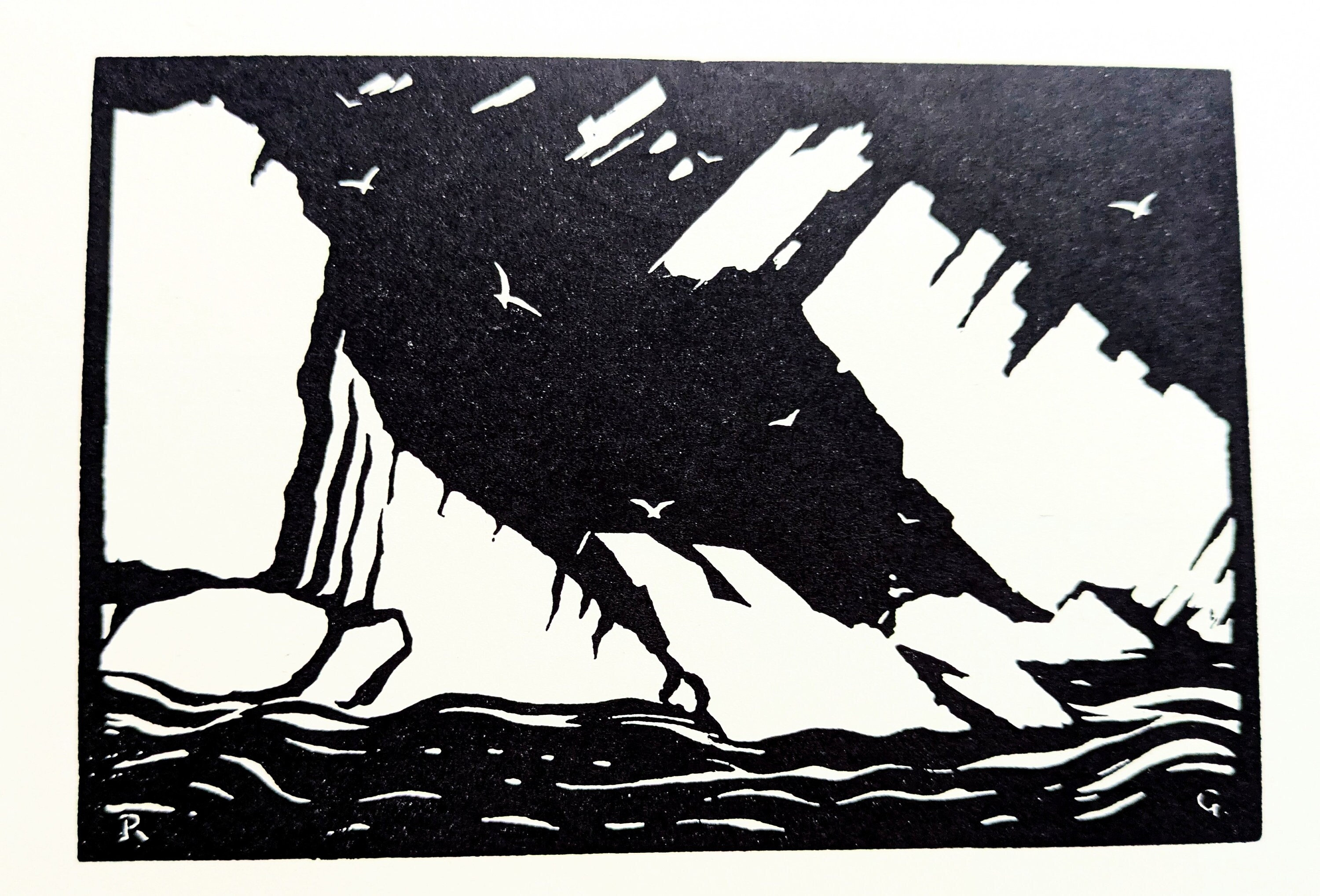 1959 Robert Gibbings Cornwall's Cliffs, C. 1919 Wood Engraving Vintage ...