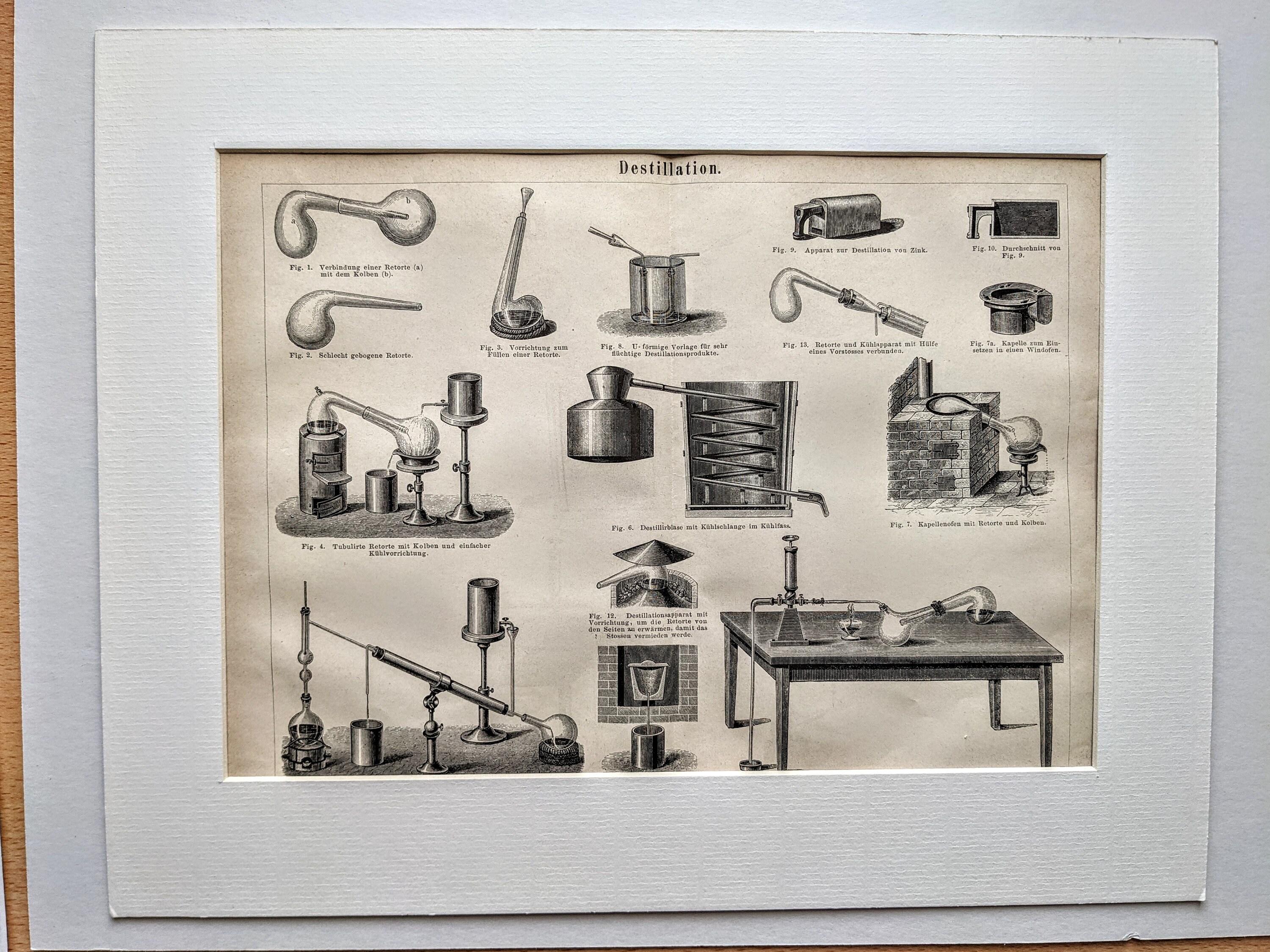 1875 Distillation Original Vintage Print Antique Chemistry Science ...