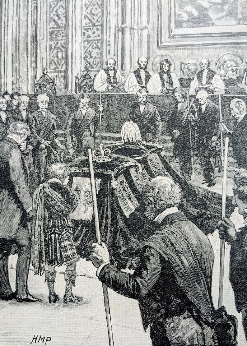 1910 Funeral of the Prince Consort Original Antique Print Prince Albert ...