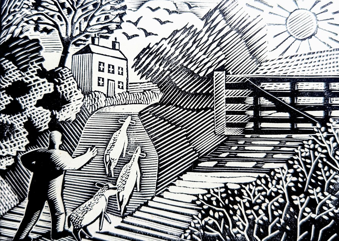 1946 Eric Ravilious Wood Engraving for London Transport Announcements ...