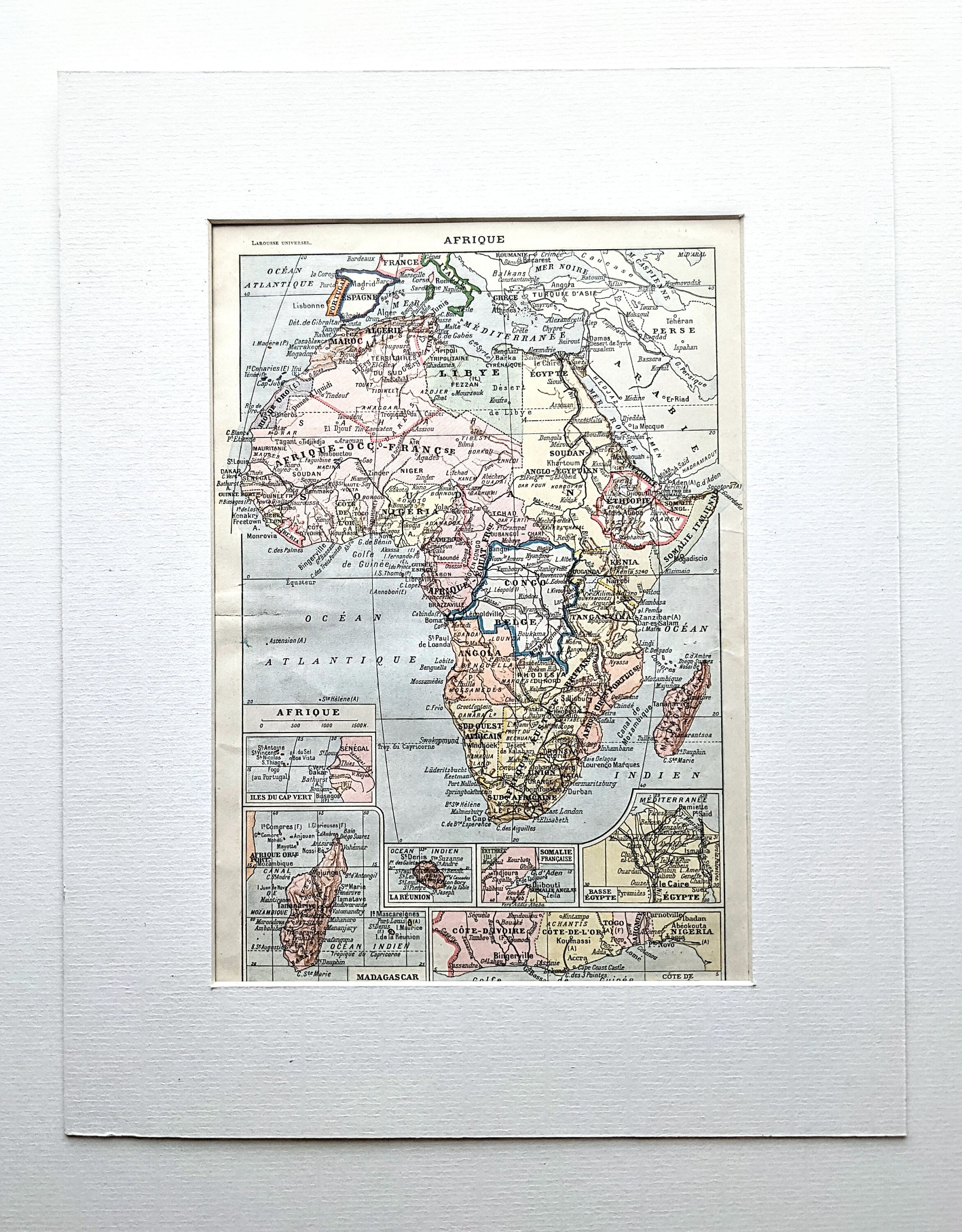 1922 Map of Africa Original Vintage Print - Cartography - Somalia ...