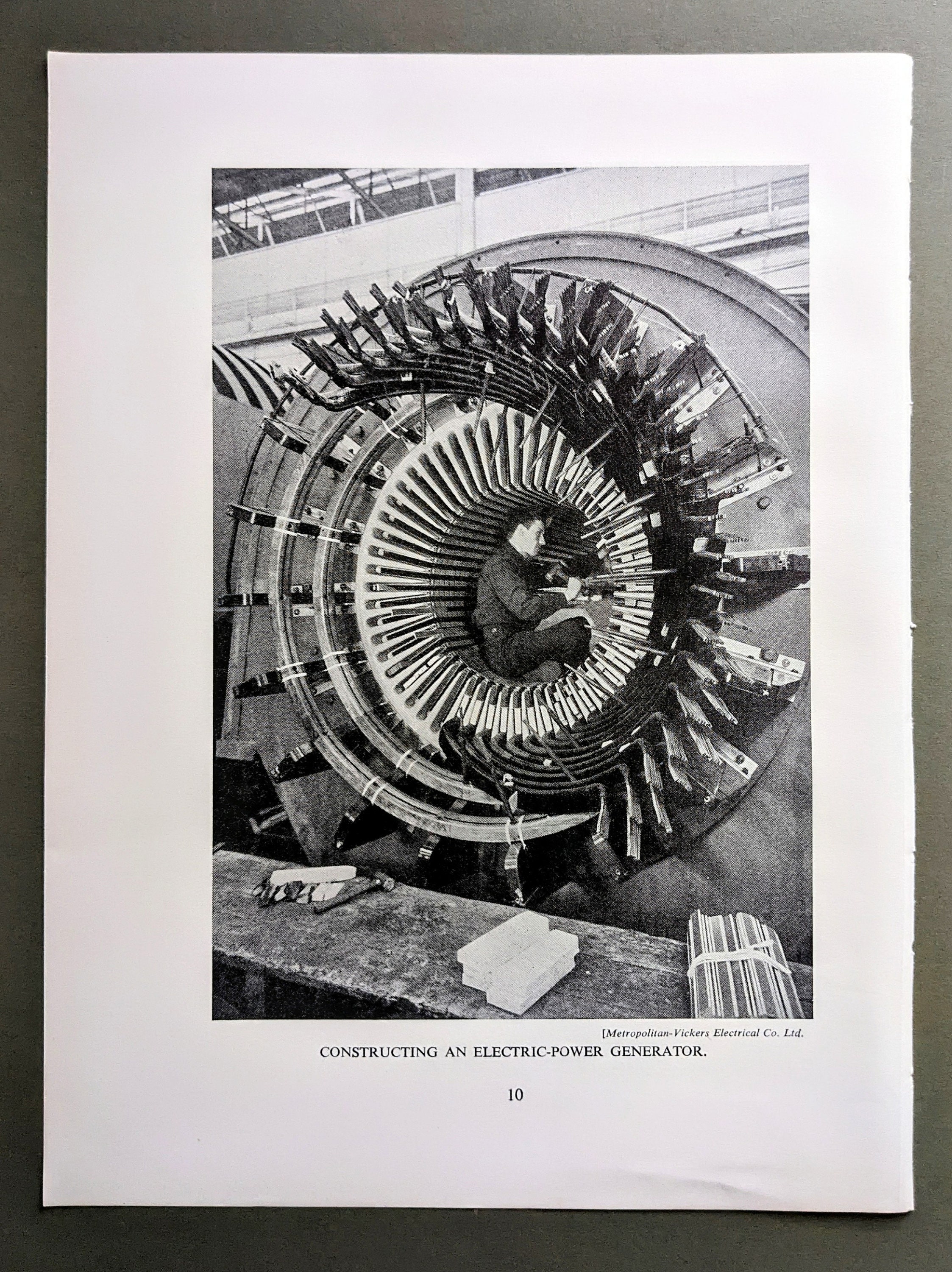 1950 Constructing an Electric-power Generator Original Vintage Print ...