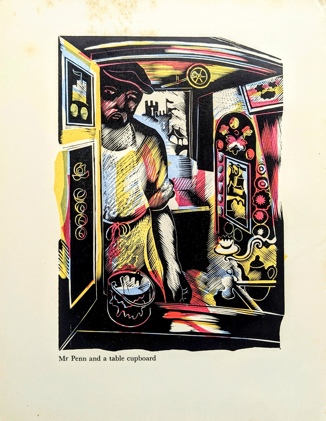 1950 John O' Connor Wood Engraving & Linocut Printed From the Original Blocks - Mr Penn and a ...