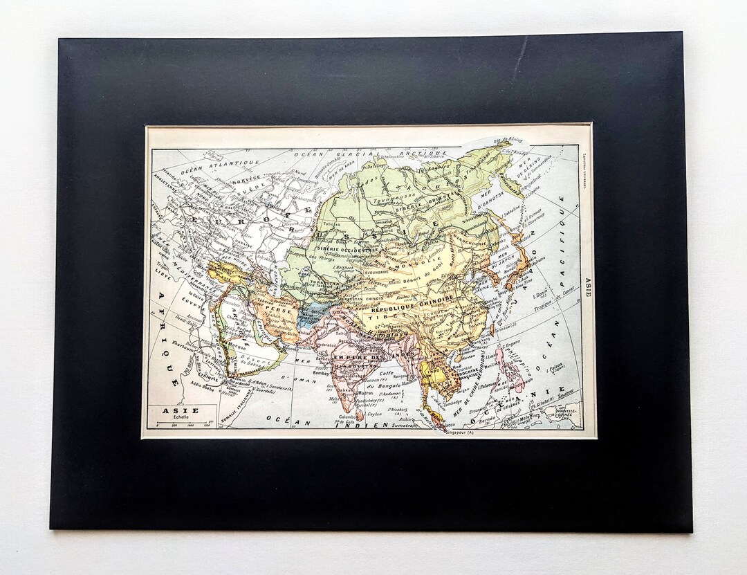 1922 Map of Asia Original Vintage Print - Cartography - China - Russia ...