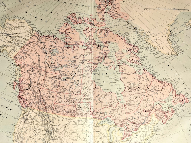 1898 Map of Canada Large Original Antique Print Vintage | Etsy