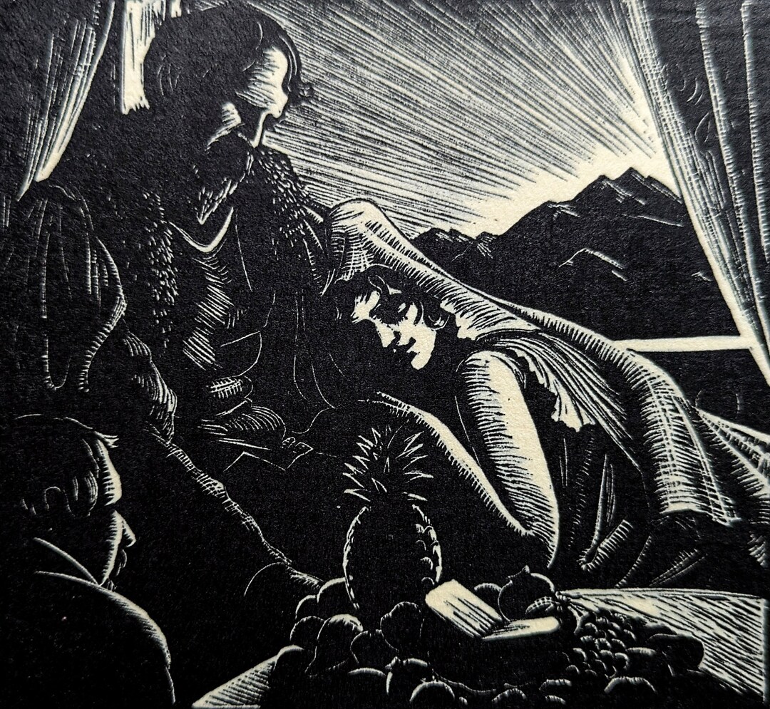 1930 Clare Leighton Woodcut - Book Illustrations From the Bridge of San ...