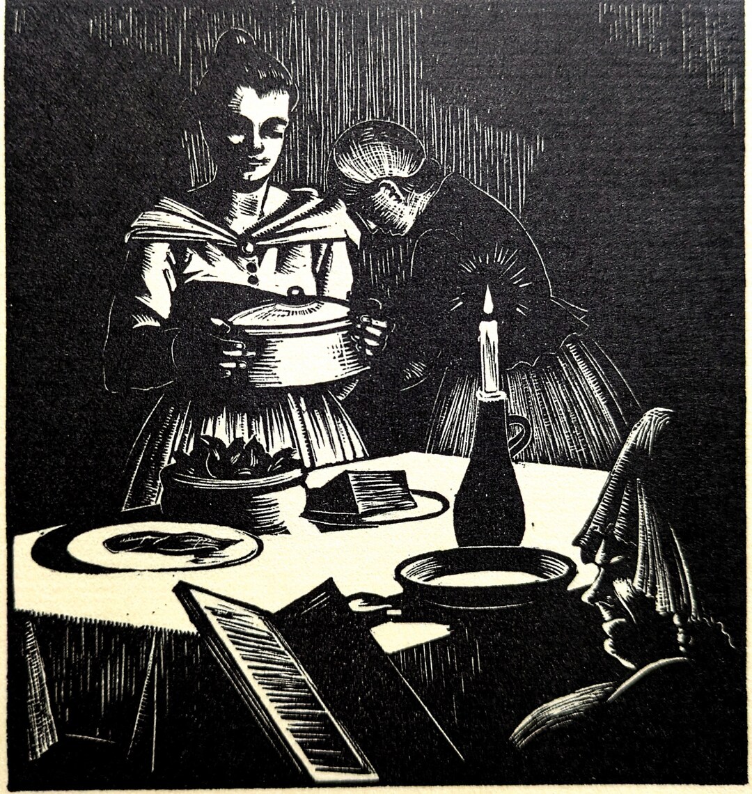 1930 Clare Leighton Woodcut - Book Illustrations From the Bridge of San ...