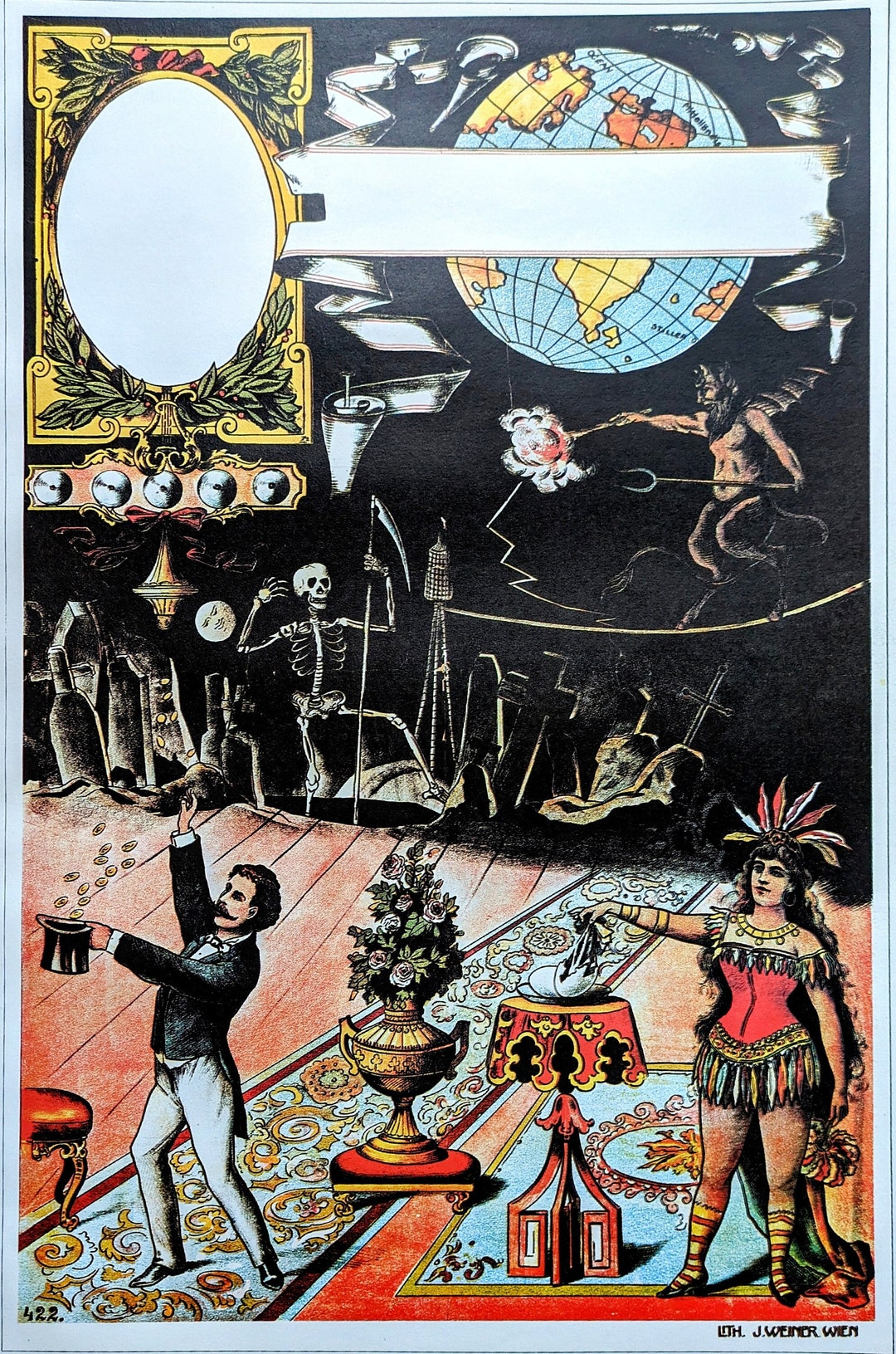 1976 Stock Magic Poster/vienna Printer J Weiner - Vintage Magic Poster ...