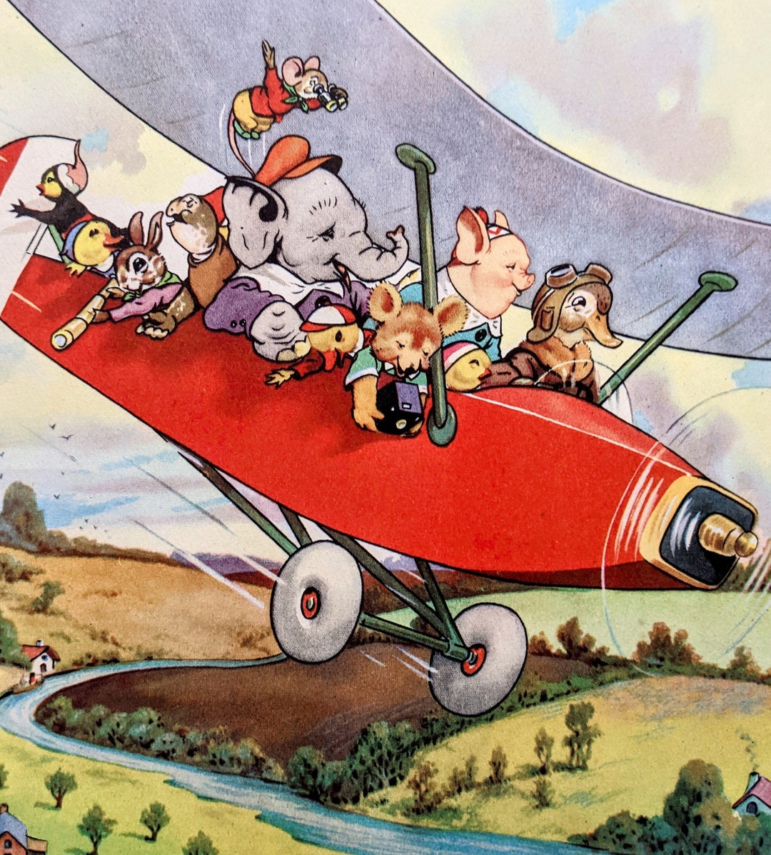 1960 Dicky and Dolly Afloat and Flying Vintage Print - Comic Strip ...