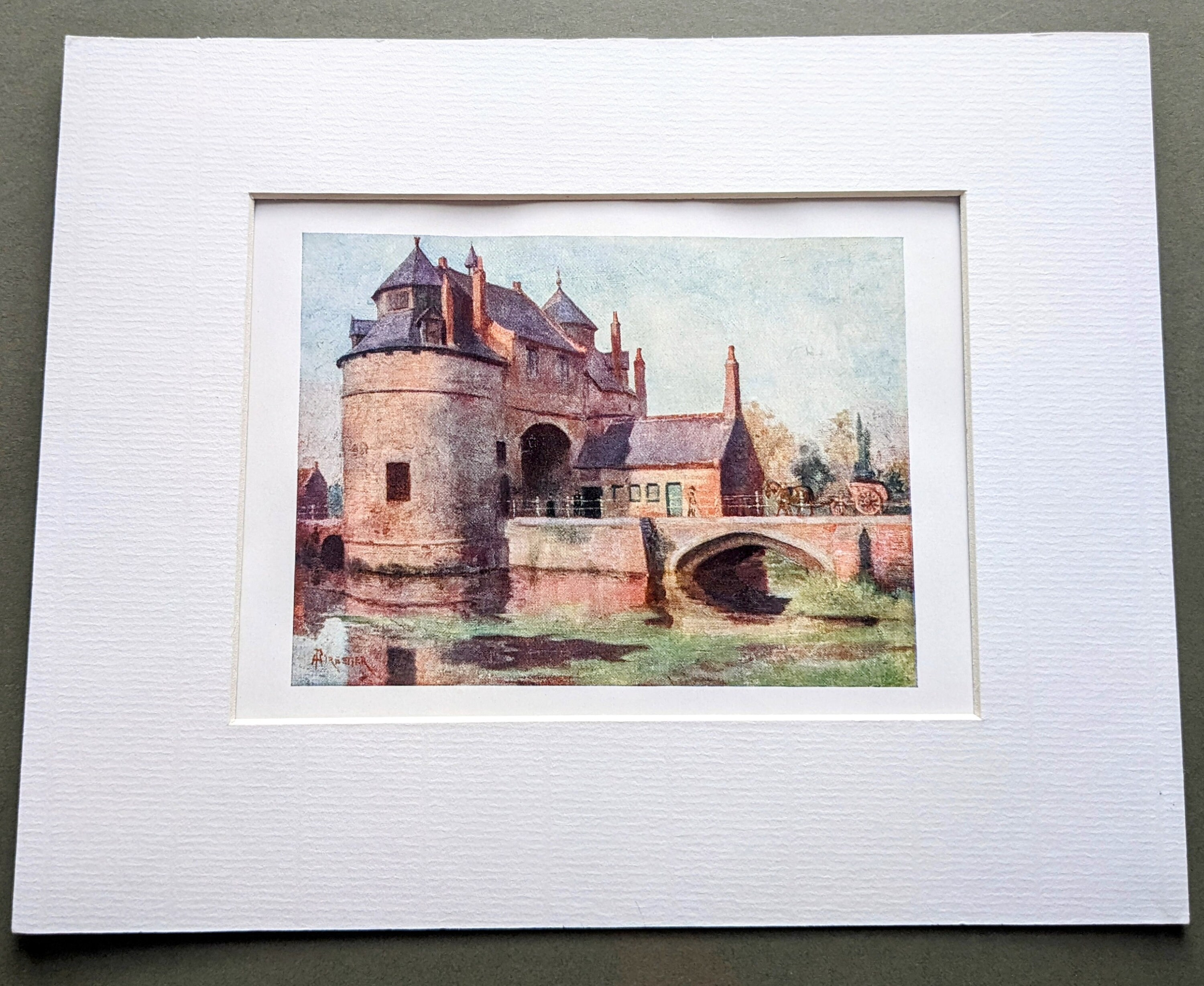 1908 Amédée Forestier Bruges Porte D'ostende Antique Print Belgium ...