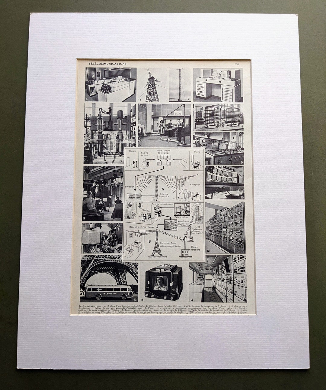 1948 Telecommunications Original Vintage Print - Studio - Television ...