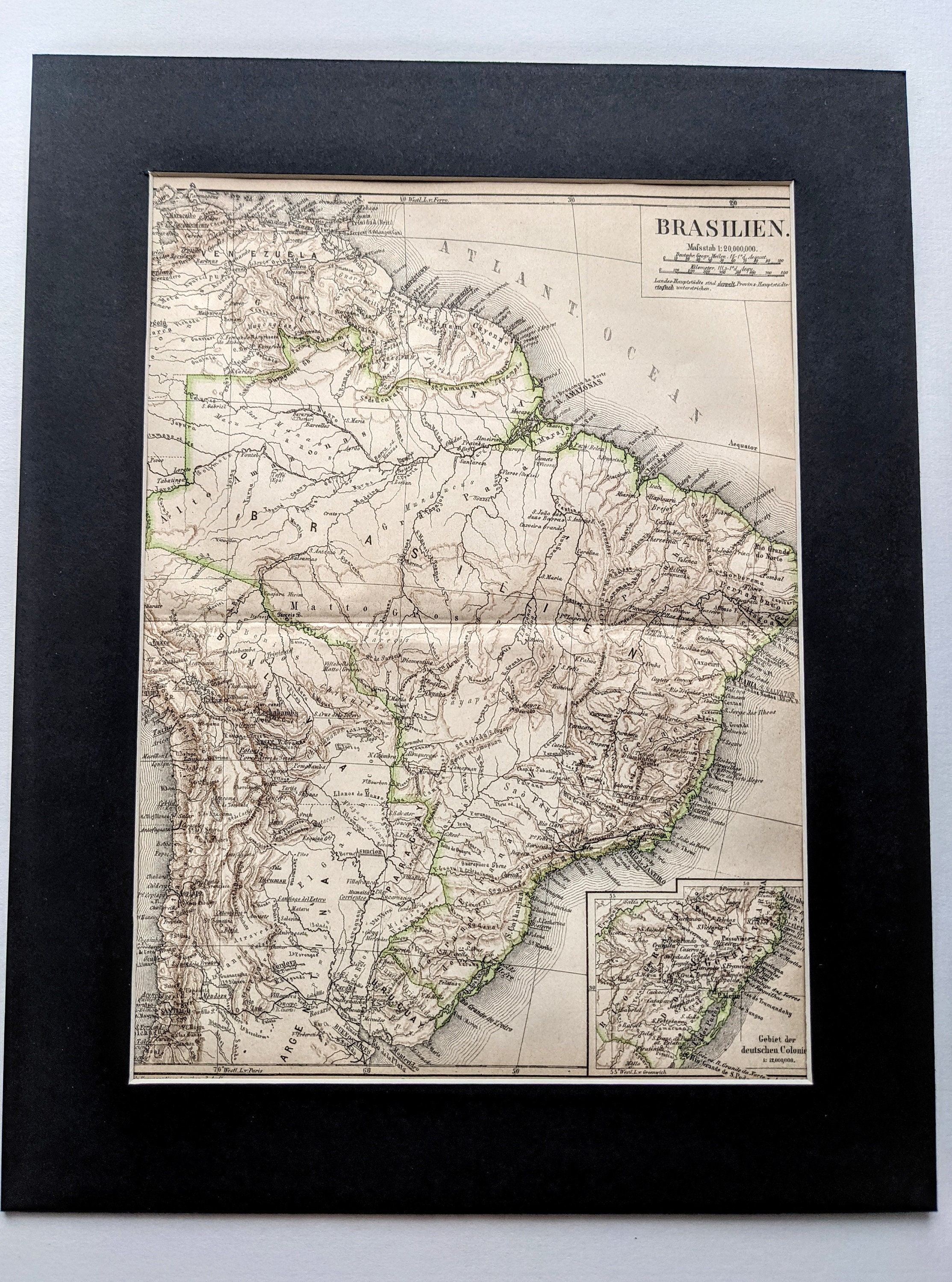 1874 A Map of Brazil Original Vintage Print Antique Map South America ...