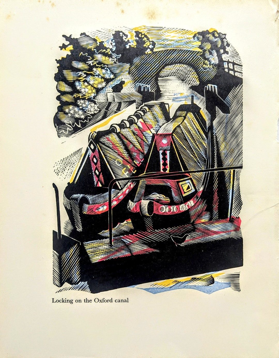 1950 John O' Connor Wood Engraving & Linocut Printed From the Original Blocks - Locking on the ...